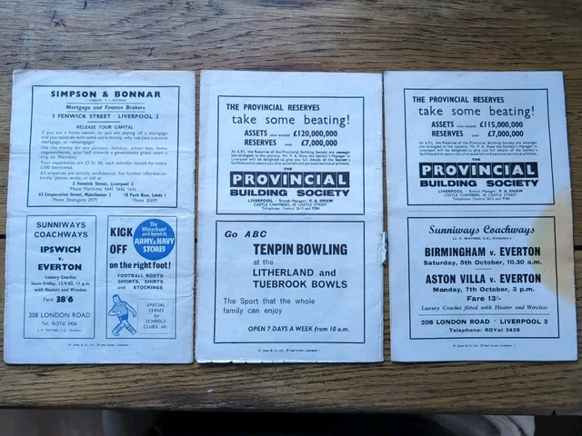 1963 3 X Everton FC Official Programmes V Arsenal, Chelsea, Bolton, Ok ...