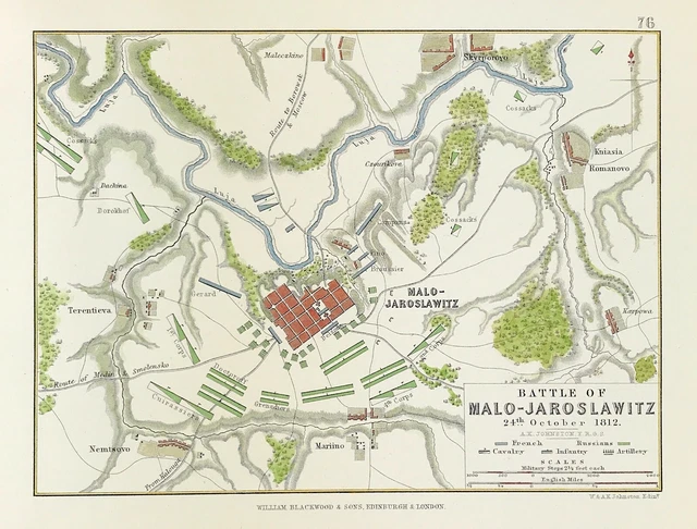 MILITARY PLAN BATTLE of Malo Napoleonic Wars Alison Atlas c1875 £28.95 ...