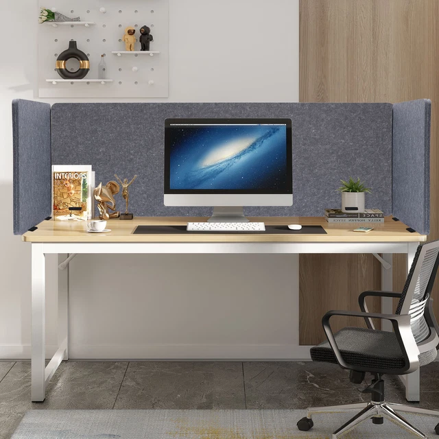 DESKTOP PRIVACY PANEL Stand Up Cubicle Office Desk Divider Acoustic ...