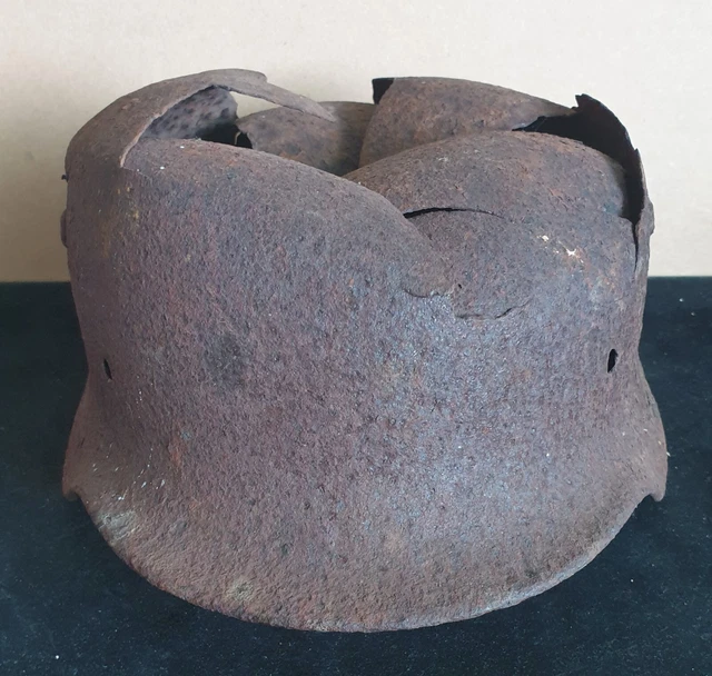 WW2 GERMAN VERY Heavily Battle Damaged M.35 Helmet Shell found near ...