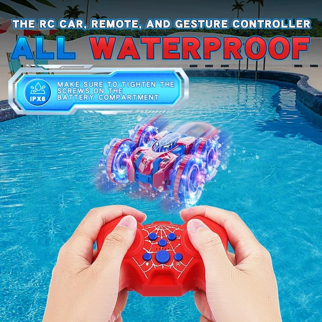 4WD WATERPROOF RC Remote Control Stunt Car,Amphibious 2.4 Ghz 360° Toy ...