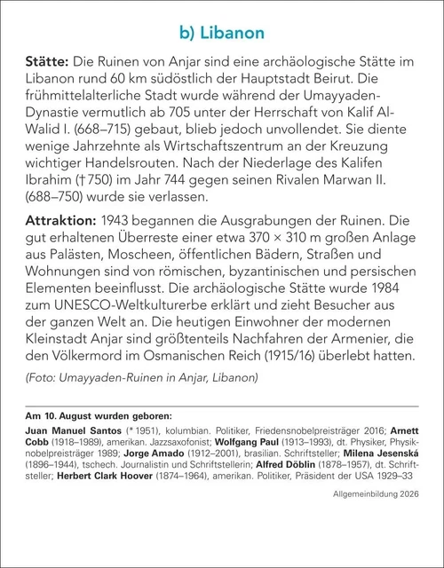 BERTHOLD BUDDE | Allgemeinbildung Tagesabreißkalender 2026 - Das ...