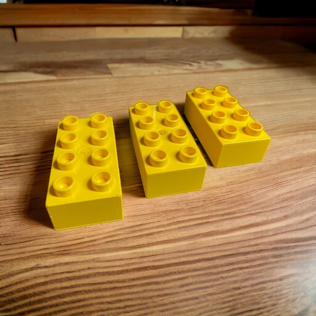LOT OF 3 yellow Duplo bricks - 2X4 - combined shipping (YELL13) £2.68 ...