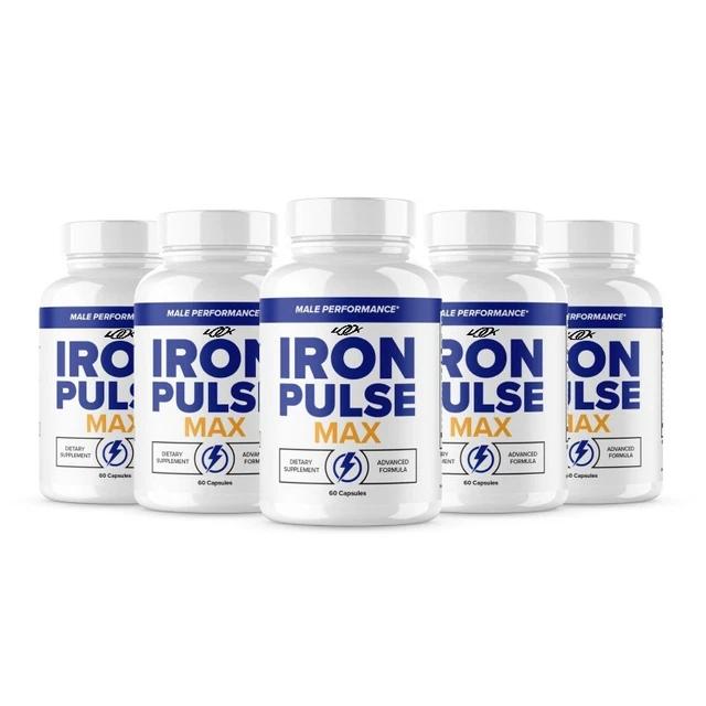 (5 PACK) IRON Pulse Max Capsules Male Vitality Performance Pills (300 ...