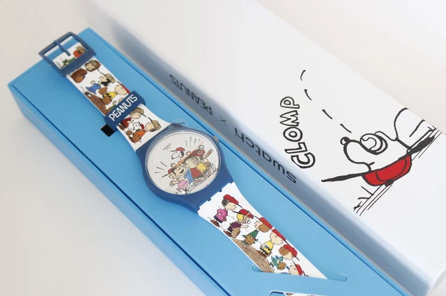 SWATCH X PEANUTS FIRST BASE Snoopy Watch SO29Z107, Unworn & stickered ...