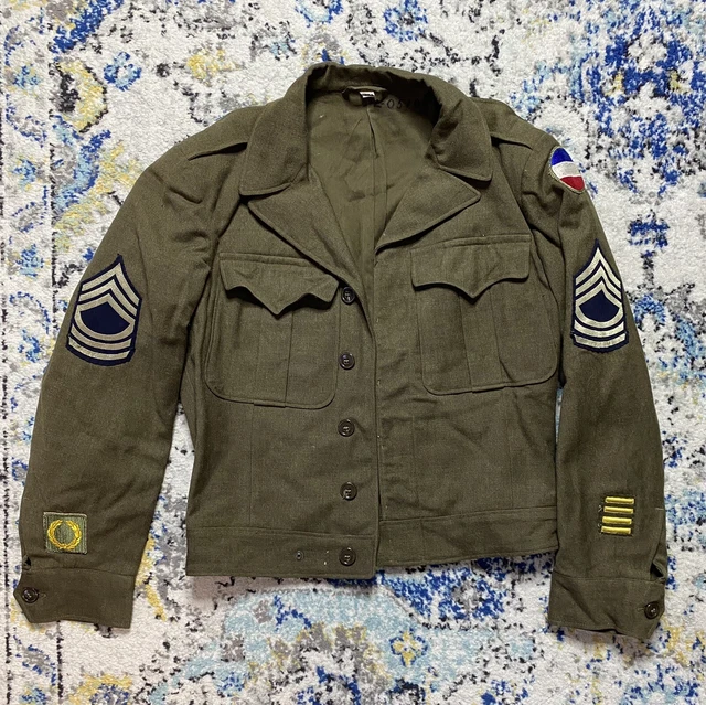 WW2 US ARMY Military Jacket Wool Service 38 MUC Ground Forces Patch ...