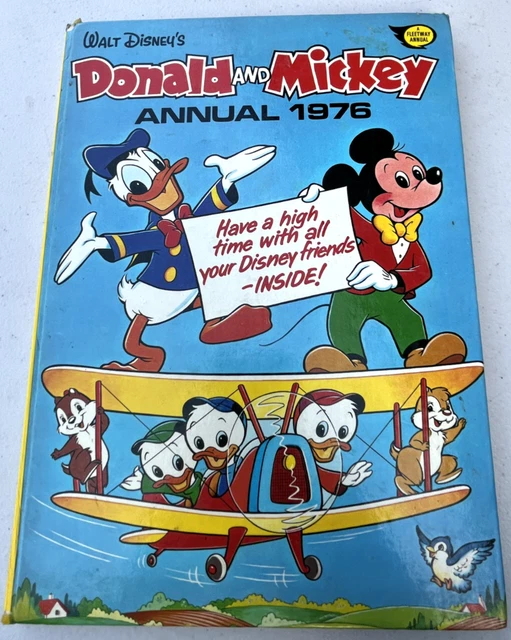 VINTAGE 1976 WALT Disney's Donald & Mickey Annual Fair/Good Condition ...