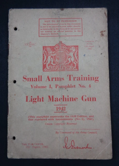 WW2 BRITISH ARMY manual entitled "LIGHT MACHINE GUN" (BREN) £23.99 ...