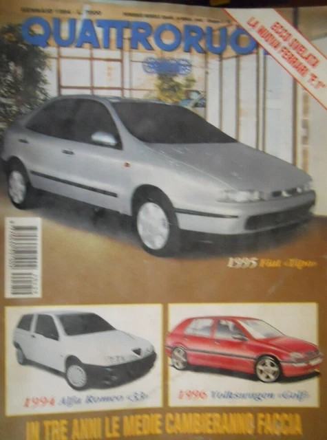 QUATTRORUOTE 459 1994 Nuova Fiat Tipo e Alfa Romeo 33.'94:novit sulla ...
