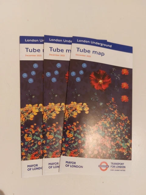 LONDON UNDERGROUND TFL Tube Map - NEW December 2023 - 3 Pack £3.50 ...