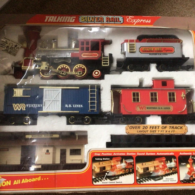 VINTAGE NEW BRIGHT - Talking Silver Rail Express 1986 - Western R R ...