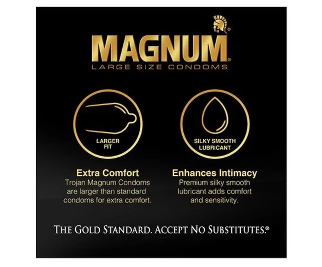 GRANDS PRÉSERVATIFS TROJAN Magnum pack de 3 préservatifs lubrifiés ...