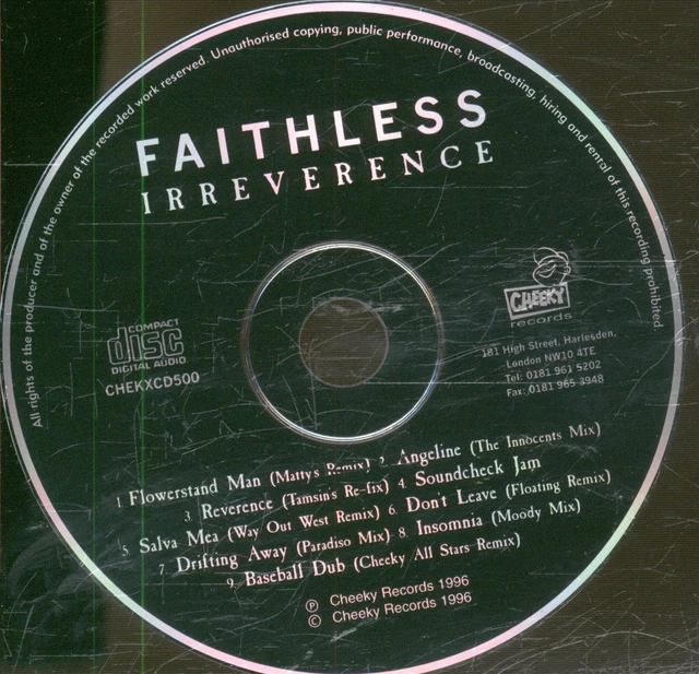 FAITHLESS REVERENCE DOUBLE CD UK Cheeky 1996 CHEKXCD500 EUR 3,58 ...