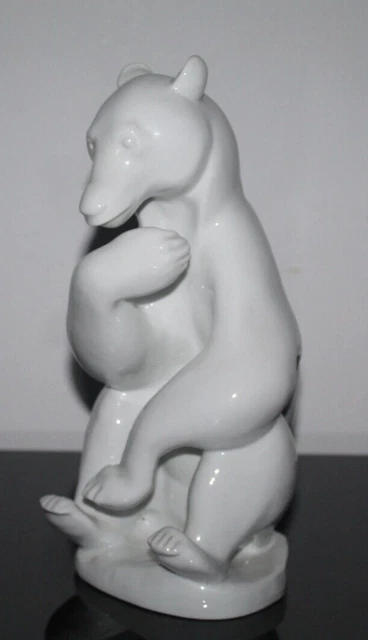 PORZELLAN, FIGUR, ROSENTHAL, Bär, Richard Scheibe, weiß, groß, selten ...
