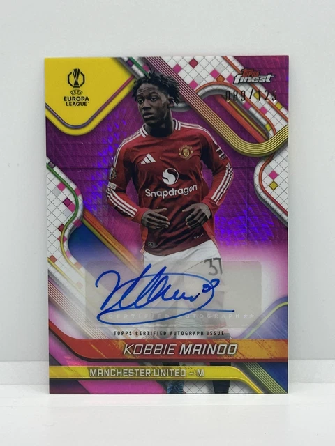 2024/ 25 TOPPS Finest UEFA Kobbie Mainoo Pink Prism Auto /125 £25.87 ...