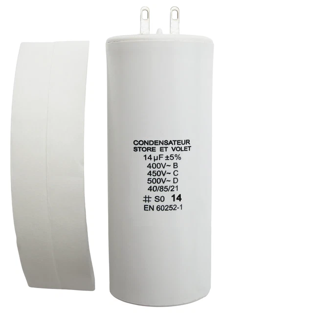 MOTOR CAPACITOR 14 µf (14 uf) for Somfy or Simu motor of roller shutter ...