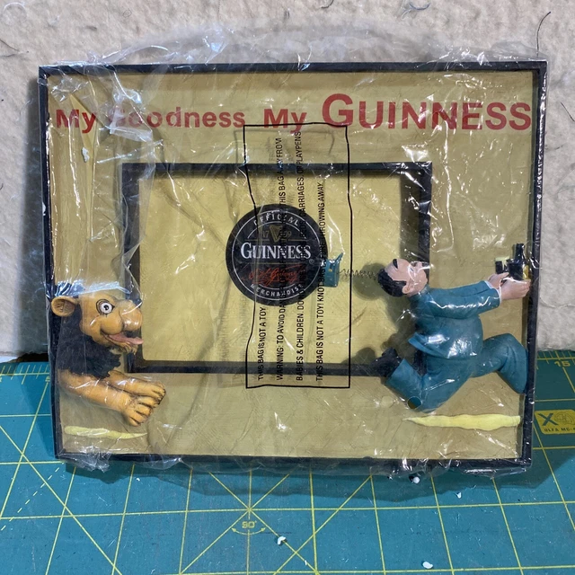 GUINNESS HERITAGE LION And Zookeeper Photo frame 21 X 17cms Resin Boxed ...