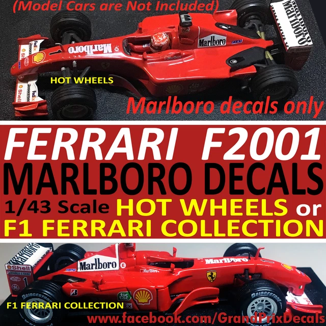1:43 FERRARI F2001 MARLBORO water slide DECALS- Ferrari Collection or ...
