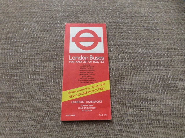 LONDON TRANSPORT LONDON Buses Map and List of Routes No2 1978 Ref 478 ...
