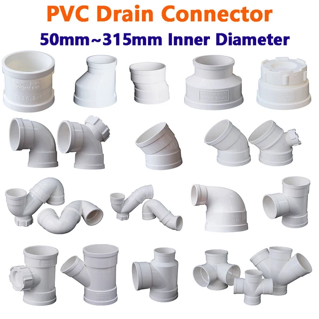 PVC DRAIN PIPE Connector Inspection Port Drainage Tube Fittings Reducer ...
