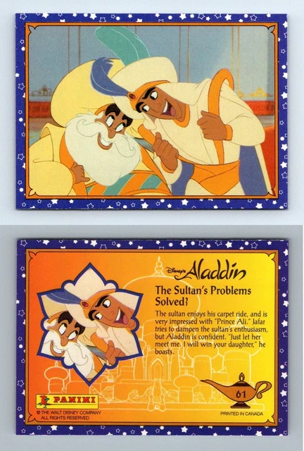 THE SULTAN'S PROBLEMS Solved? #61 Disney's Aladdin 1993 Panini Trade ...