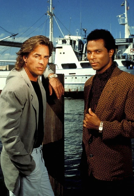 MIAMI VICE CAST Don Johnson Philip Michael Thomas 1980's 11x14 Glossy ...