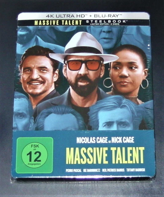 MASSIVE TALENT WITH Nicolas Cage 4K Blu Ray + Blu Ray Limited Steelbook ...