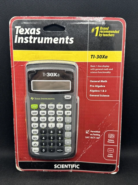 TEXAS INSTRUMENTS TI-30XA Basic 1-Line Scientific Calculator Brand New ...