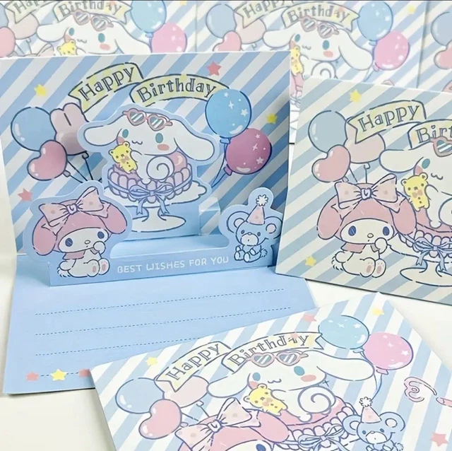 CINNAMOROLL MELODY PARTY Card, Birthday, 3D Pop Up Card £7.46 - PicClick UK