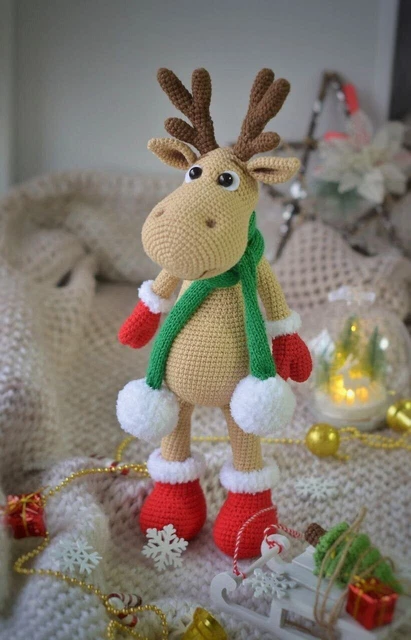 RENNE RUDOLPH AMIGURUMI Crochet, animaux en peluche et jouets, cerf ...