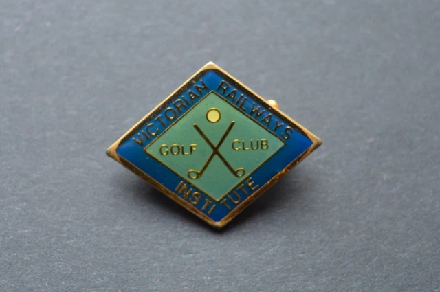 VICTORIAN RAILWAYS INSTITUTE Golf Club - Enamel Metal Lapel Pin Badge ...