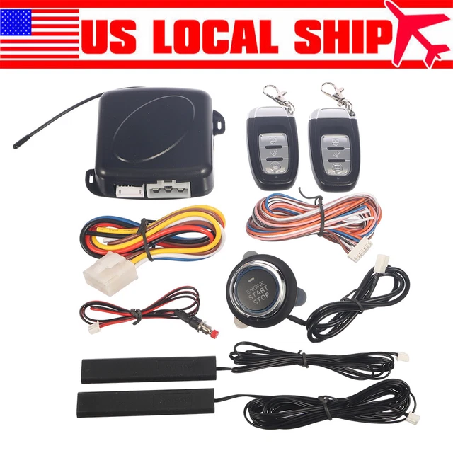KEYLESS ENTRY ENGINE Start Alarm System Push Button Remote Starter Stop ...