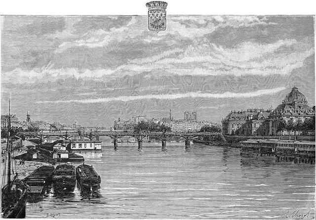 PARIS: LES QUAIS de la SEINE et le PONT des ARTS au 19e siècle ...