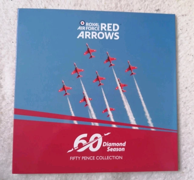 RAF ROYAL AIR Force Red Arrows Colour Jersey Fifty Pence 50p Coin ...