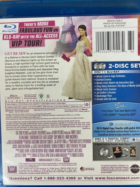 MONTE CARLO (2011) - BLURAY Selena Gomez AS NEW! *Region A* $2.99 ...