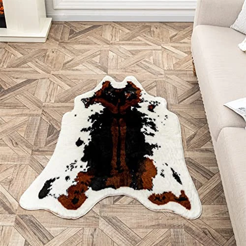 FAUX COWHIDE RUG Cow Print Area Rug Premium Faux Animal Skin Hide Rugs ...