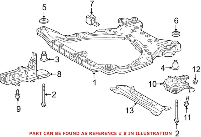 GENUINE OEM SUSPENSION Subframe Reinforcement Bracket for Toyota ...