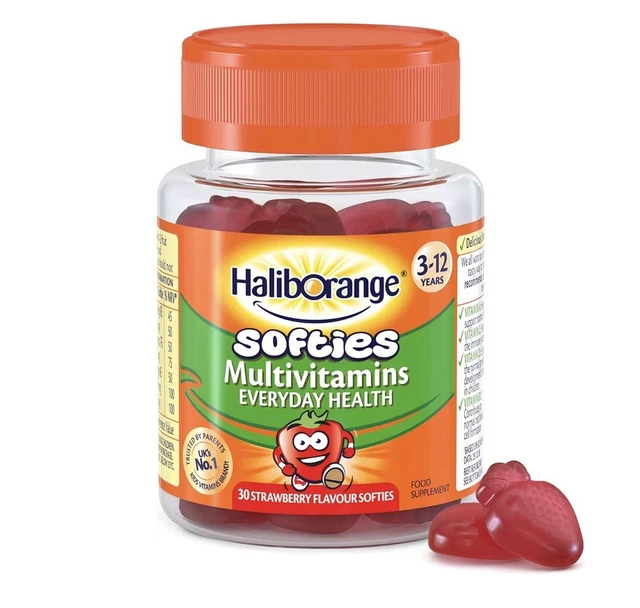 HALIBORANGE KIDS MULTIVITAMINS Strawberry Capsule Softies 2 Pack x60 ...