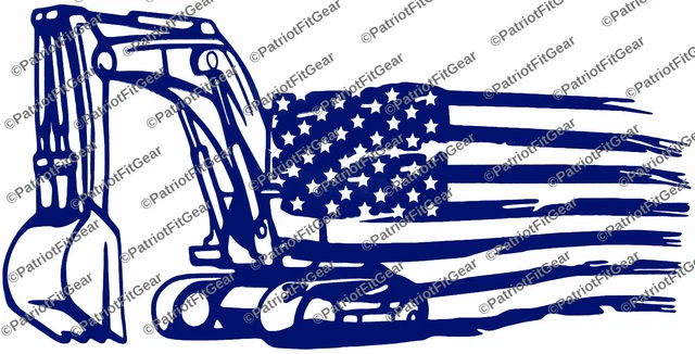 HEAVY EQUIPMENT OPERATOR,AMERICAN Flag,Excavator,Dozer,Sticker,Vinyl ...
