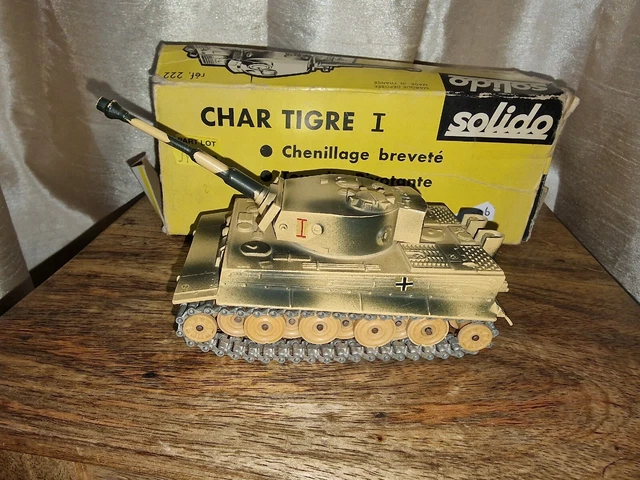 SOLIDO REF:222 CHAR TIGRE I Tiger Tank Sable/Sand Afika Korps Made in ...