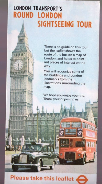 RARE 1970S VINTAGE Brochure retro road MAP London Sightseeing tour ...