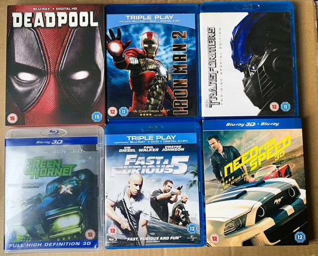 DEADPOOL BLU-RAY, IRON Man 2, Transformers, Green Hornet, The Hunger ...