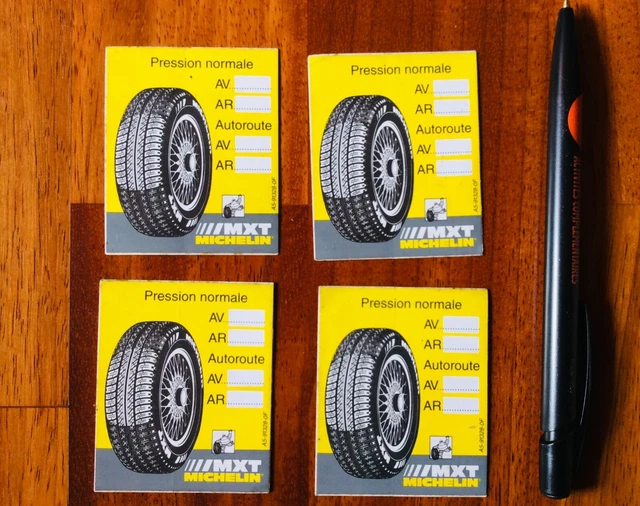 4 AUTOCOLLANTS ANCIEN sticker MICHELIN MXT PRESSION DES PNEUS Rallye ...