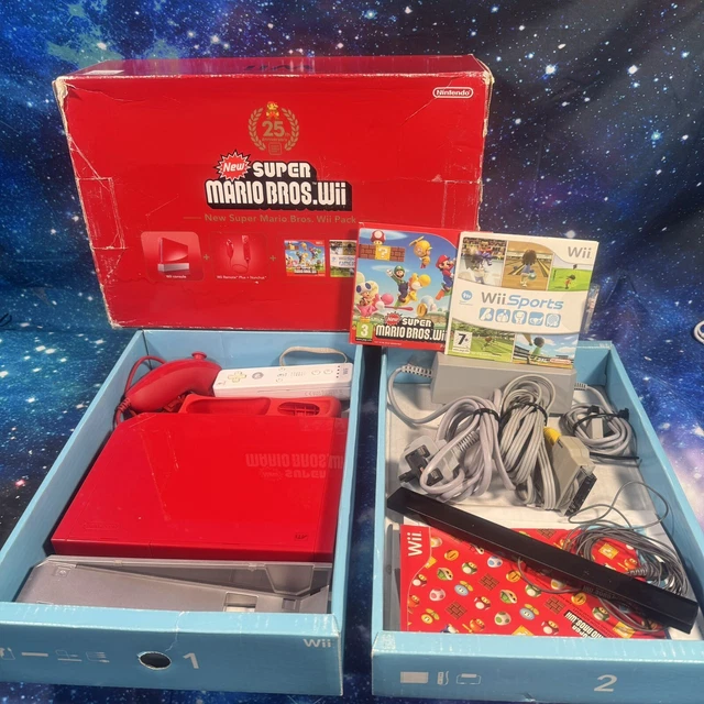 NINTENDO WII SUPER Mario Bros 25th anniversary Red Console boxed £79.99 ...