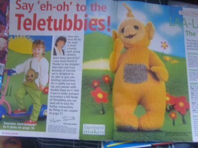 VINTAGE TELETUBBIES KNITTING Pattern ~ Alan Dart ~ Laa-Laa Toy & Dipsy ...