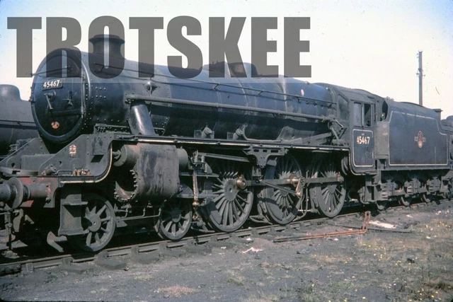 35MM SLIDE BR British Railways Steam Loco 45467 Class 5MT Ayr 1965 ...