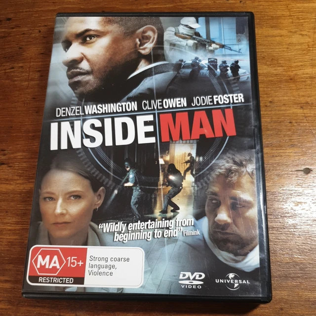 INSIDE MAN DVD R4 FREE POST Denzel Washington, Willem Dafoe Drama $9.95 ...