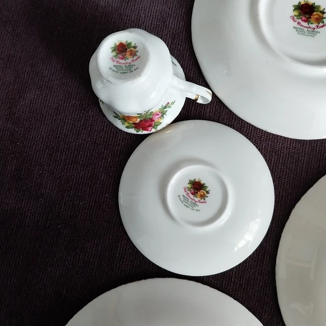 5 ROYAL ALBERT Old Country Rose Small Round Trinket Dish and miniatures ...