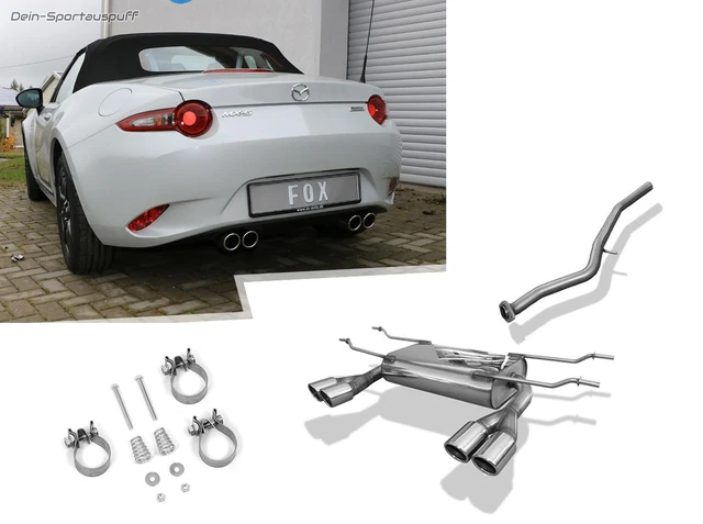 FOX INOX DUPLEX Racing-Système Mazda MX-5 ND Ab 2015 Chaque 2x70mm Rond ...