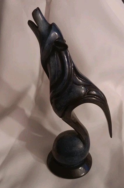BLUE NOTE SAPPHIRE Howl Imago Wolf Sculpture by Stephen Herrero 2007 £ ...